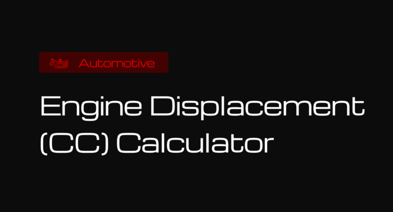 Engine Displacement Calculator: Convert Bore & Stroke to CID, CC ...